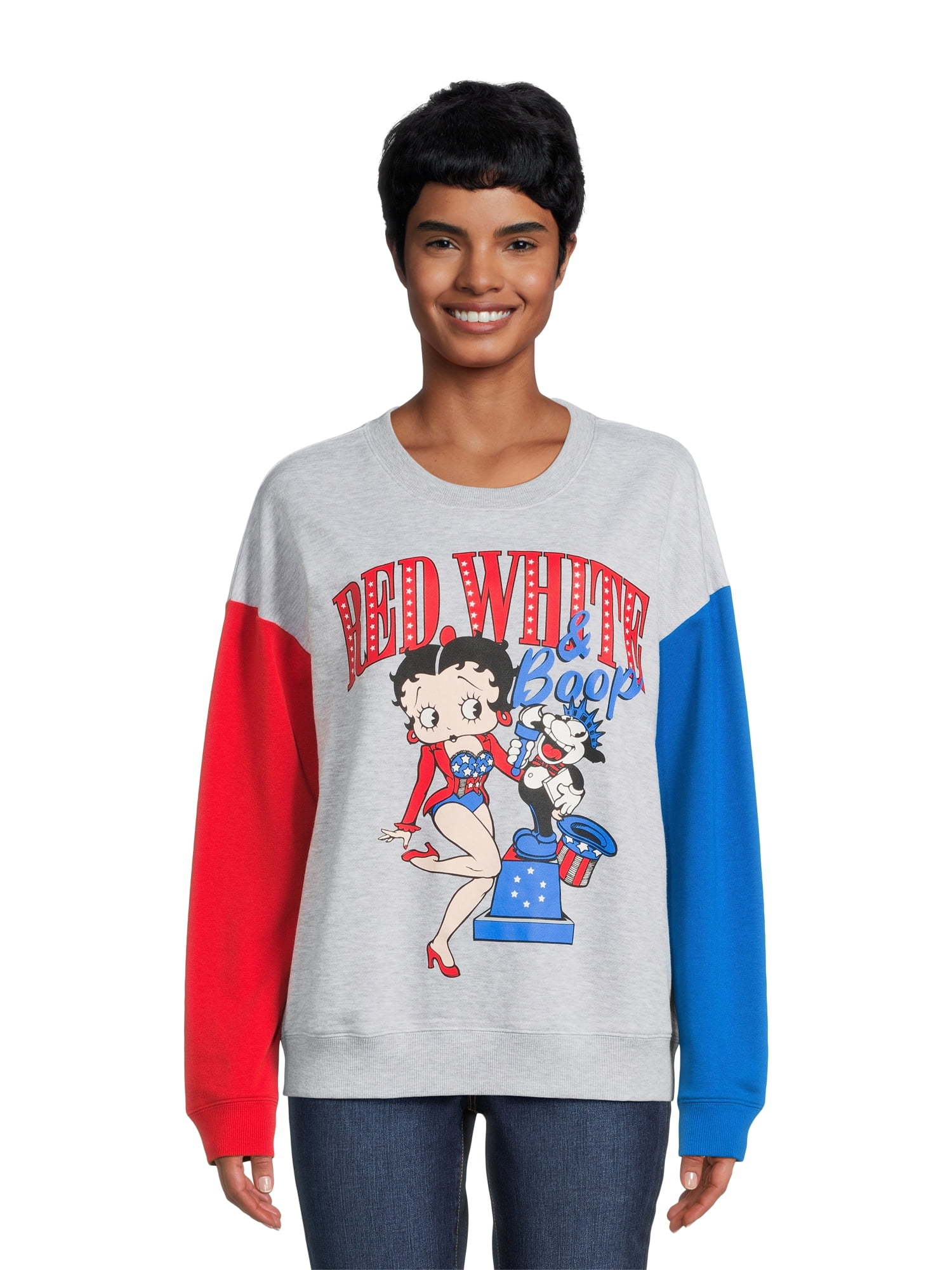 Betty Boop Crew Sweatshirt - Walmart.com