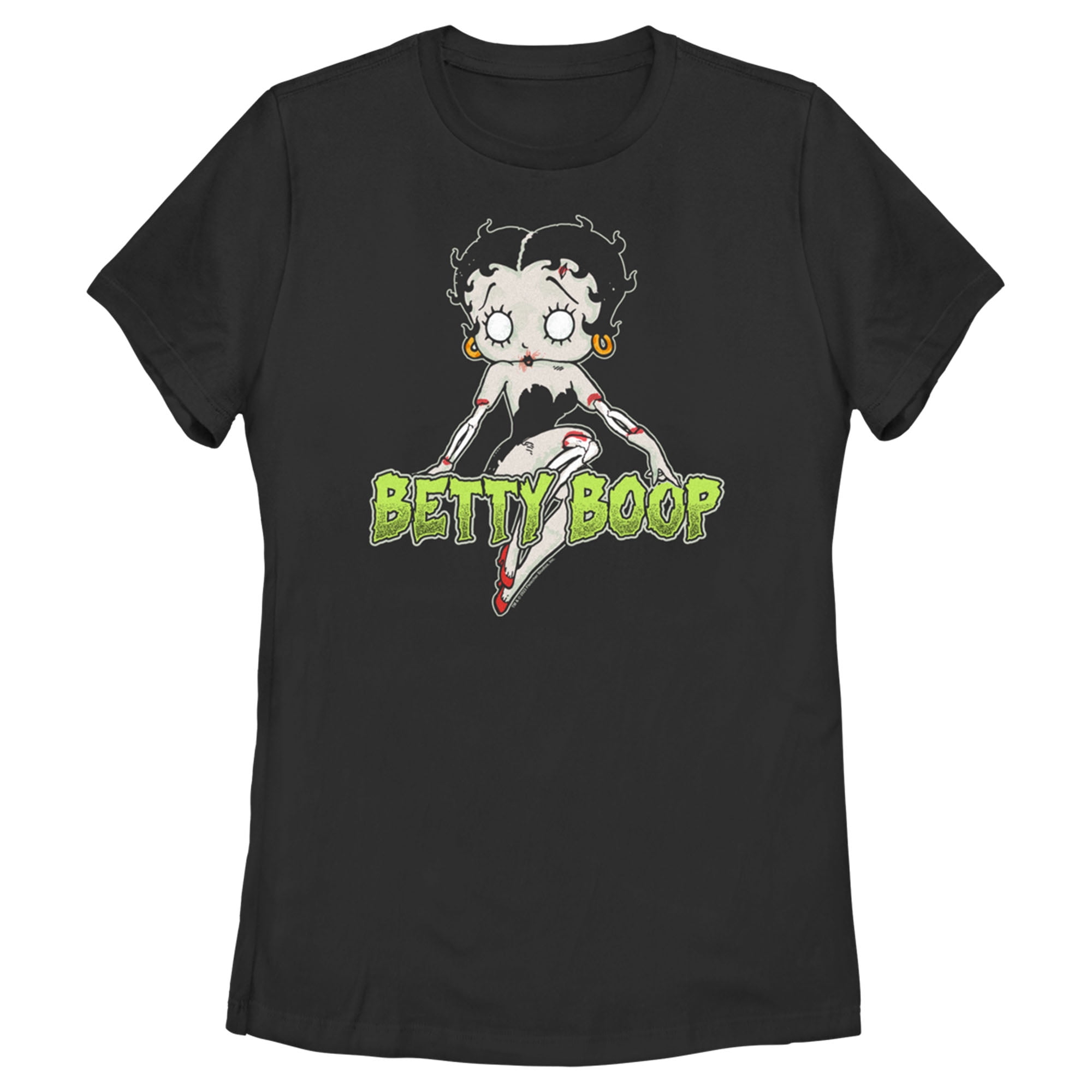 Women's Betty Boop Halloween Zombie Logo Graphic Tee Black X Large ...