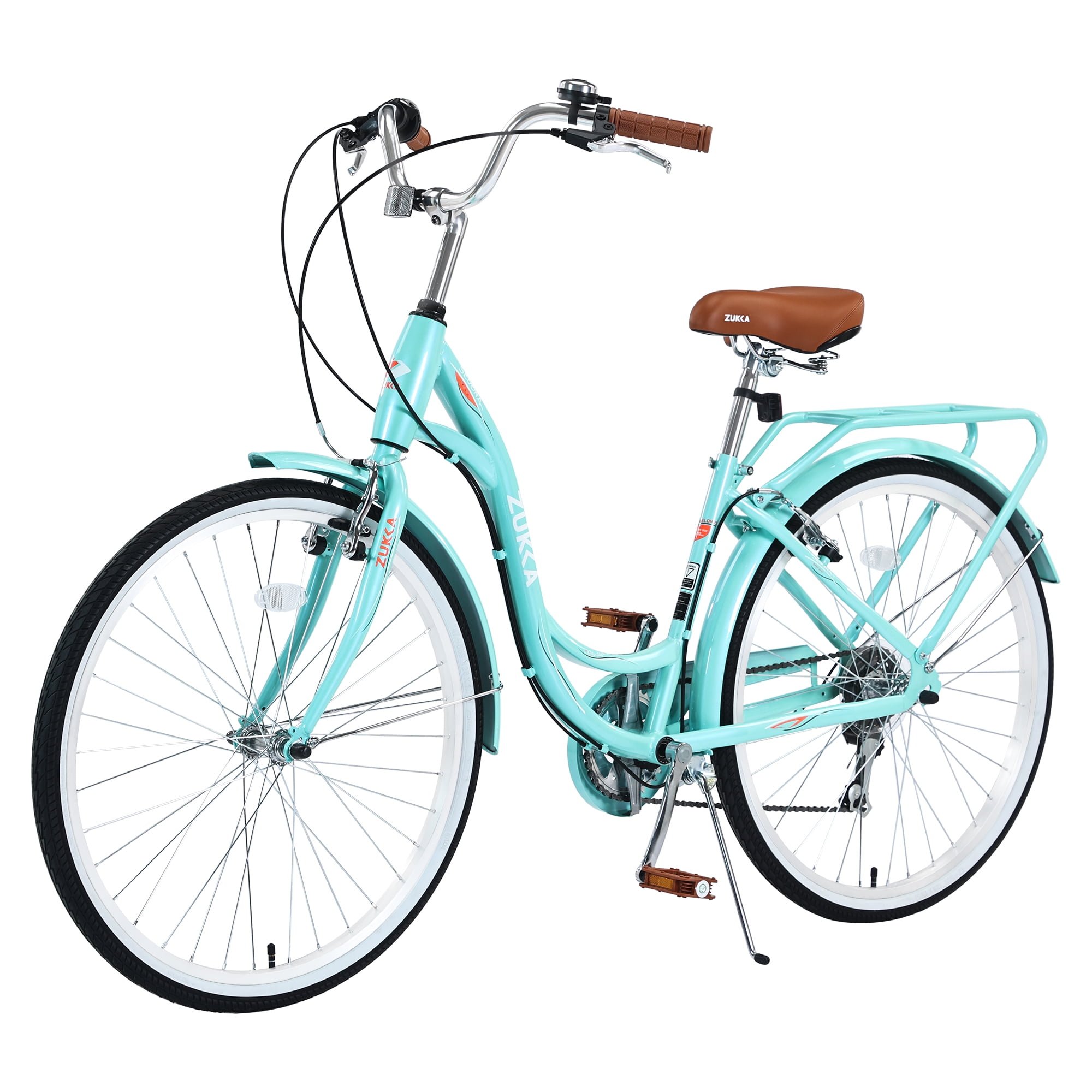 Women's Bike 24 Inch Adult Cruiser Bicycle Shimano 7 Speeds Steel Frame ...