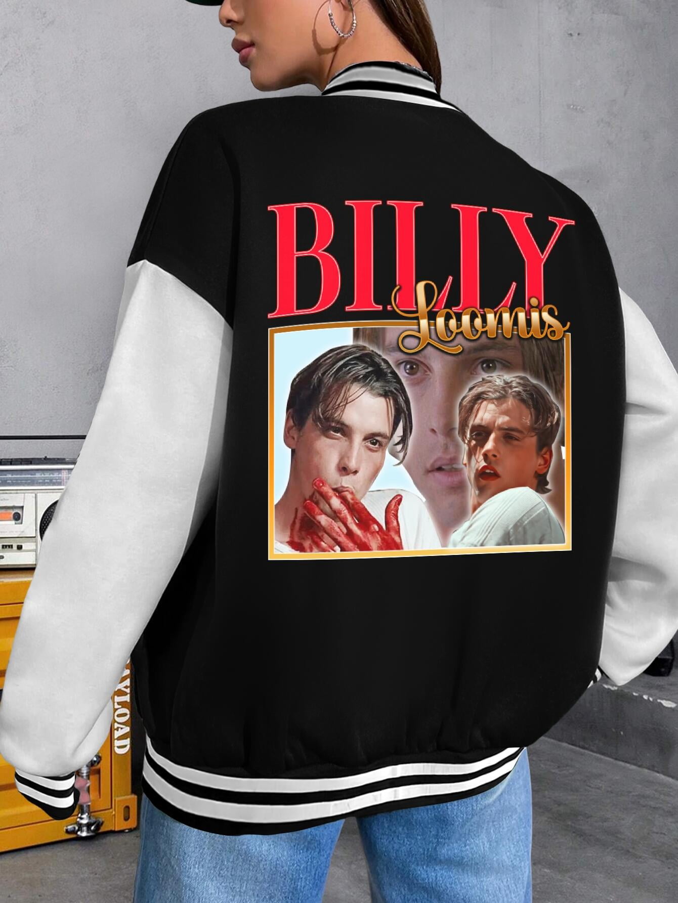 Women's Billy Loomis Baseball Jacket Large Size Hoodie Horror Scream ...