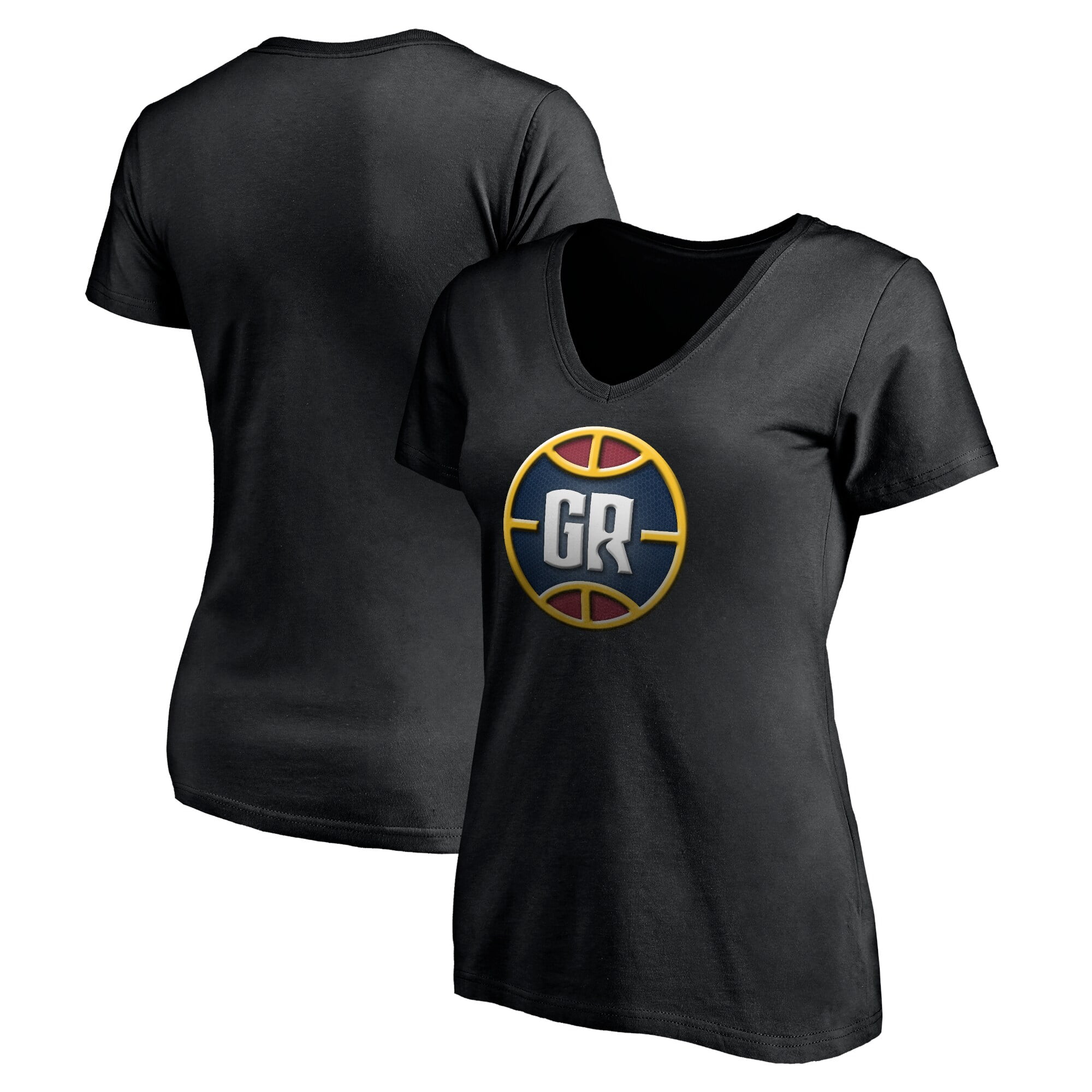 Women's Black Grand Rapids Gold Midnight Mascot V-Neck T-Shirt ...