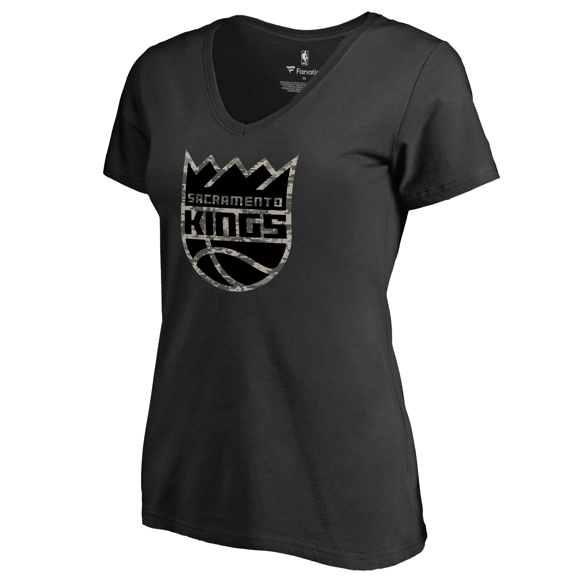 Women's Black Sacramento Kings Cloak Camo V-Neck T-Shirt - Walmart.com