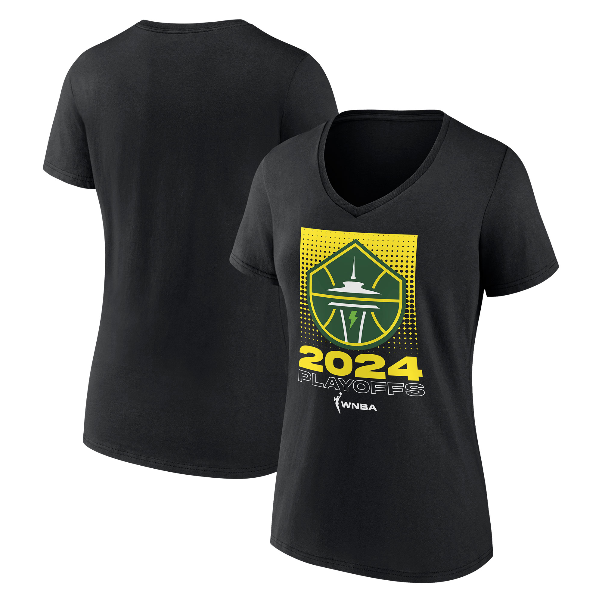 Women's Black Seattle Storm 2024 WNBA Playoffs V-Neck T-Shirt - Walmart.com