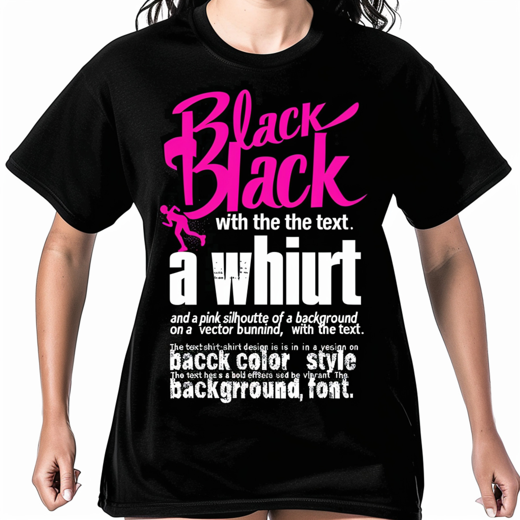 Women's Black TShirt: Stylish 'Iperi Run Like A Girl' Design with Pink ...