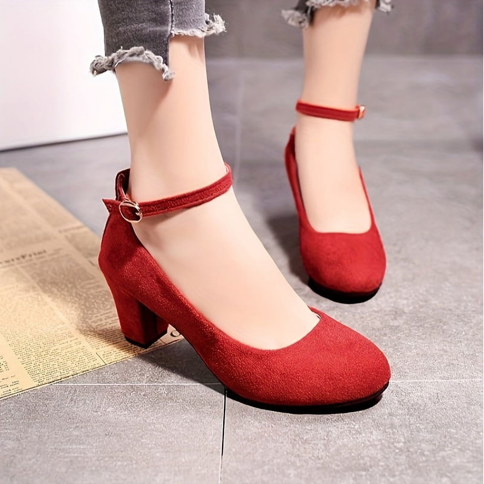 Women's Block Crisscross Heeled Sandals, Square Open Toe Ankle Strap ...