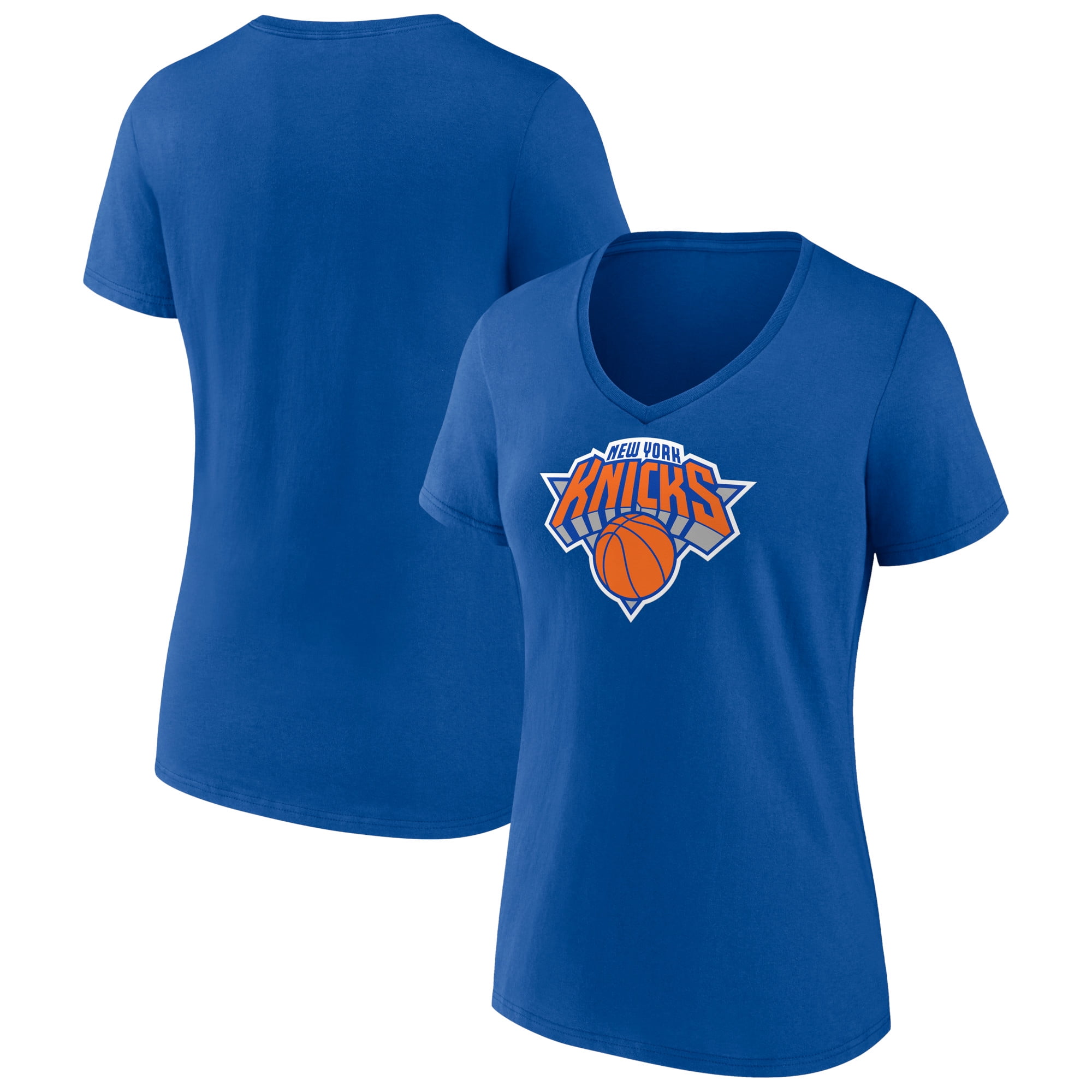 Women's Blue New York Knicks Primary Logo V-Neck T-Shirt - Walmart.com