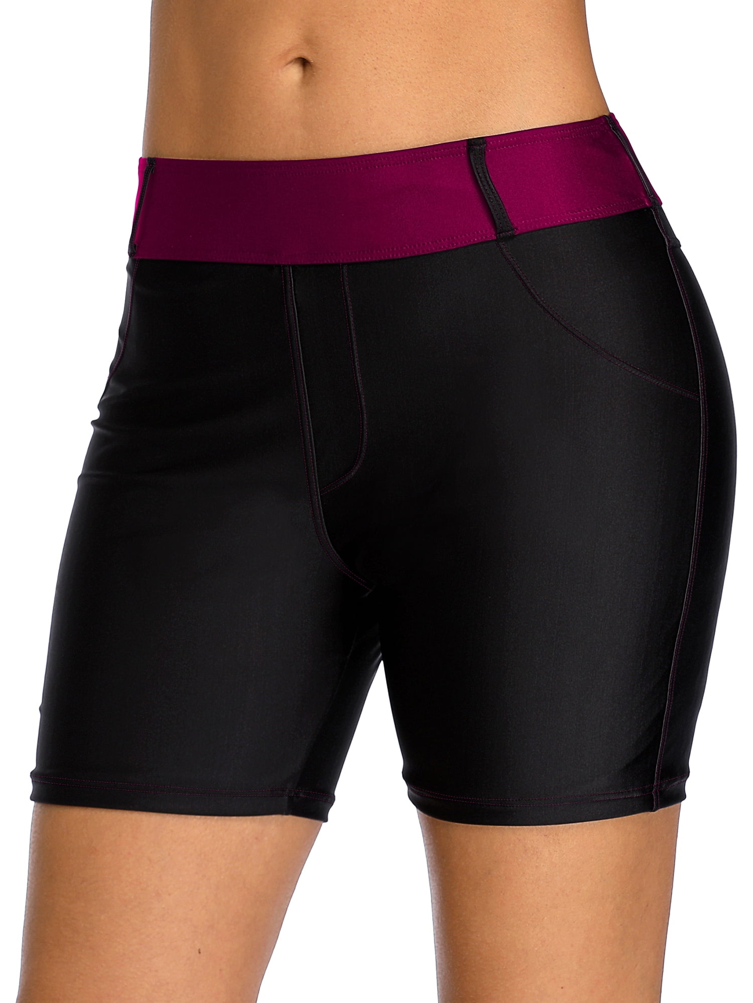Women's Board Short High Waist Stretchy Swimsuit Bottom Swim Trunk ...
