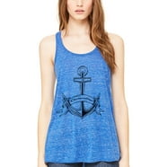 Women's Anchor Printed Flowy Racerback Tank Top - Walmart.com