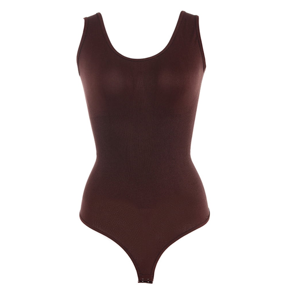 Women's Body Shaper Bodysuit Seamless Round Neck Sleeveless Shapewear ...