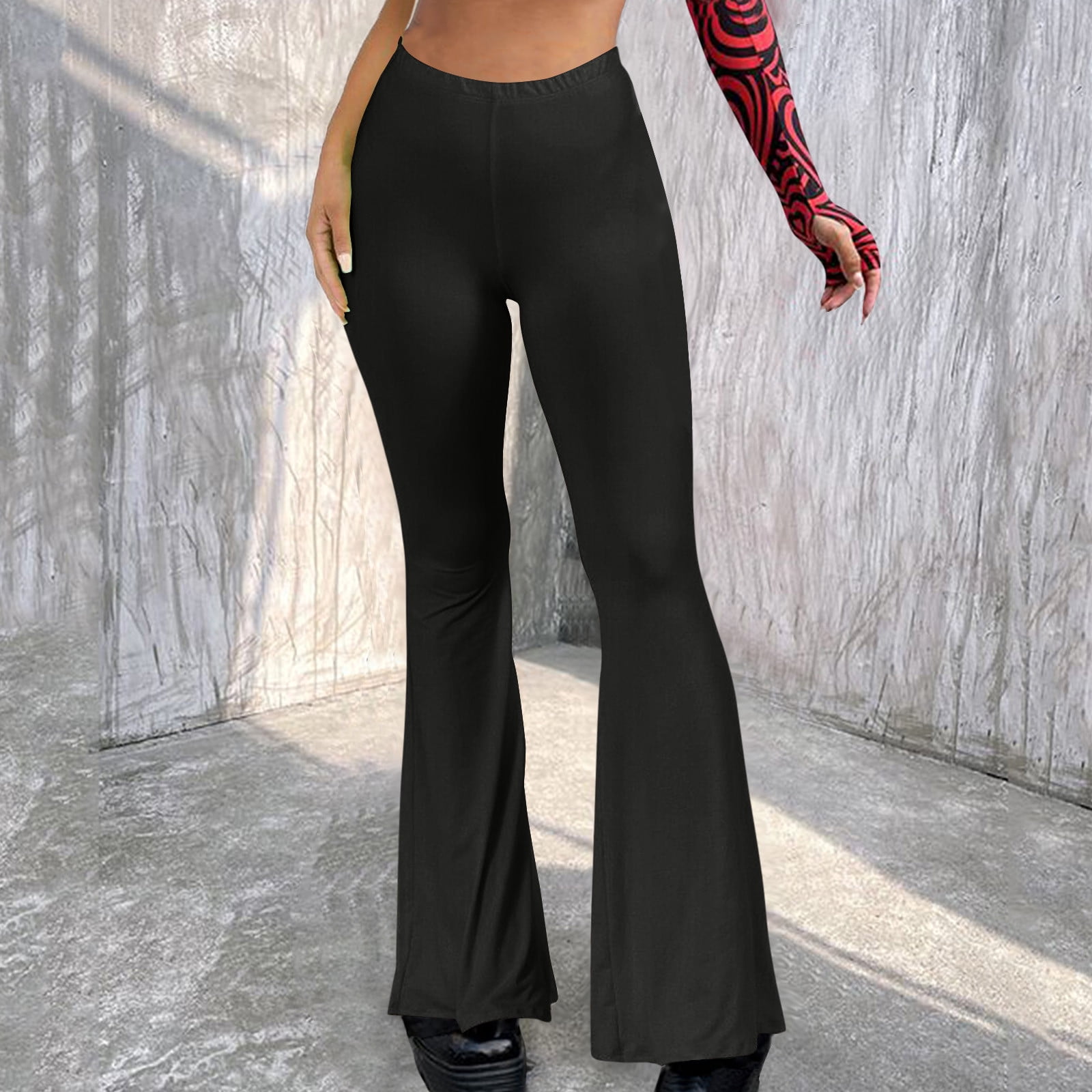 Women's Boho Hippie High Waist Wide Leg Long Flared Bell Bottom Pants ...