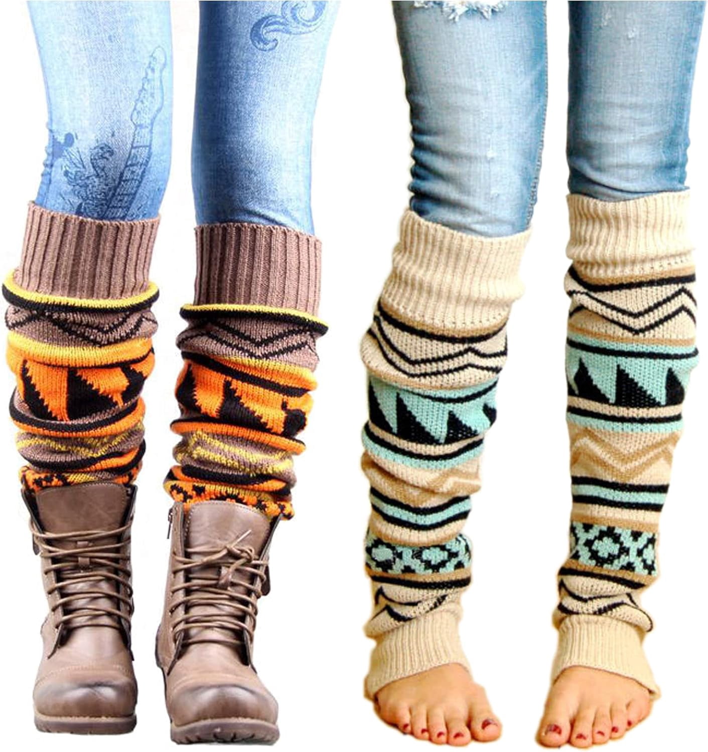 Women's Boho Knitted Warm Long Leg Warmer - Walmart.com