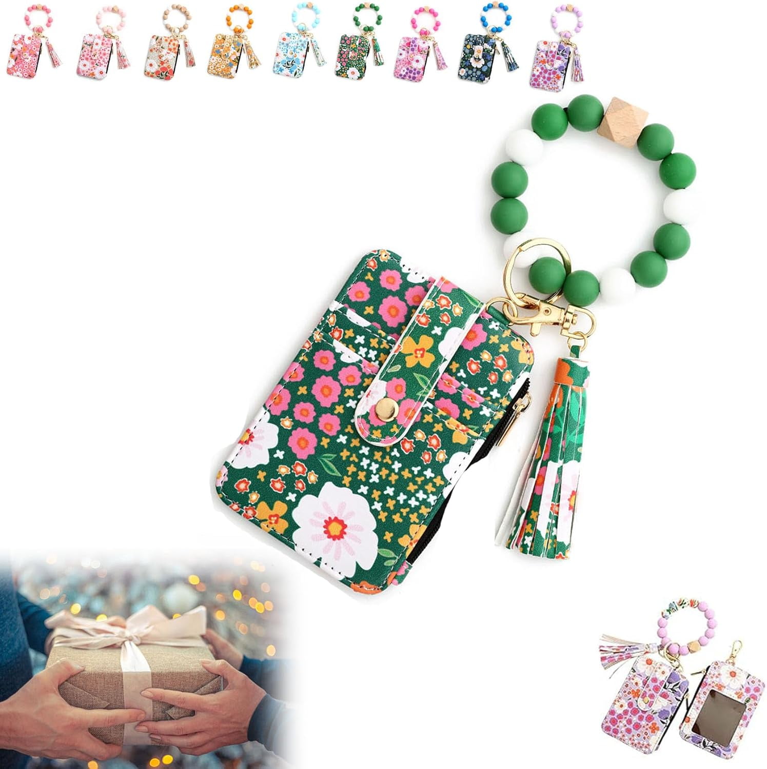 Women's Boho Style Beaded & Tassel Decorated Keychain with Flower ...