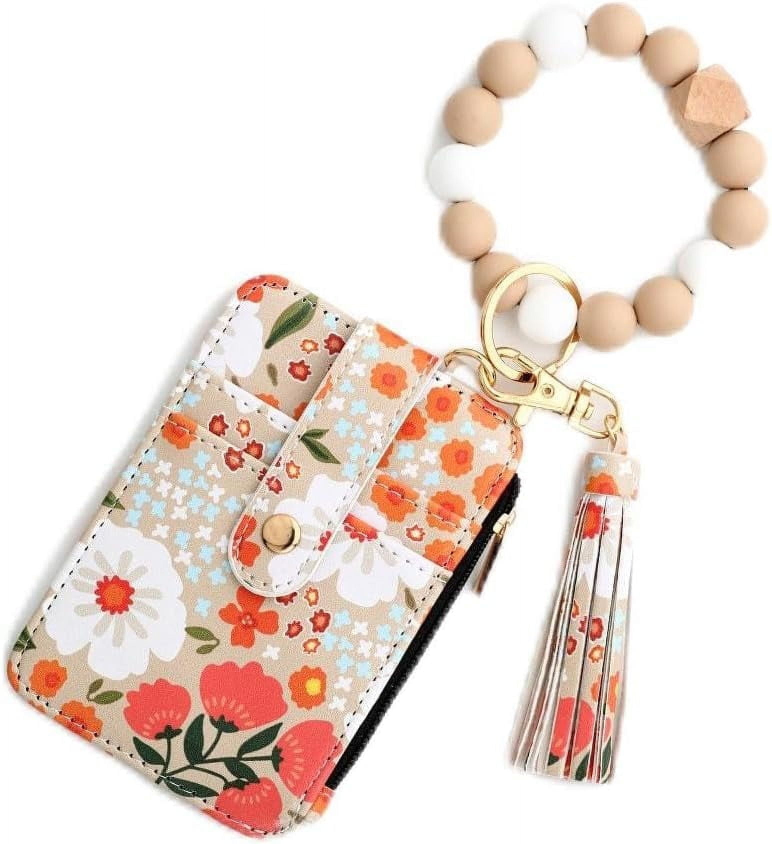 Women's Boho Style Beaded & Tassel Decorated Keychain with Flower ...