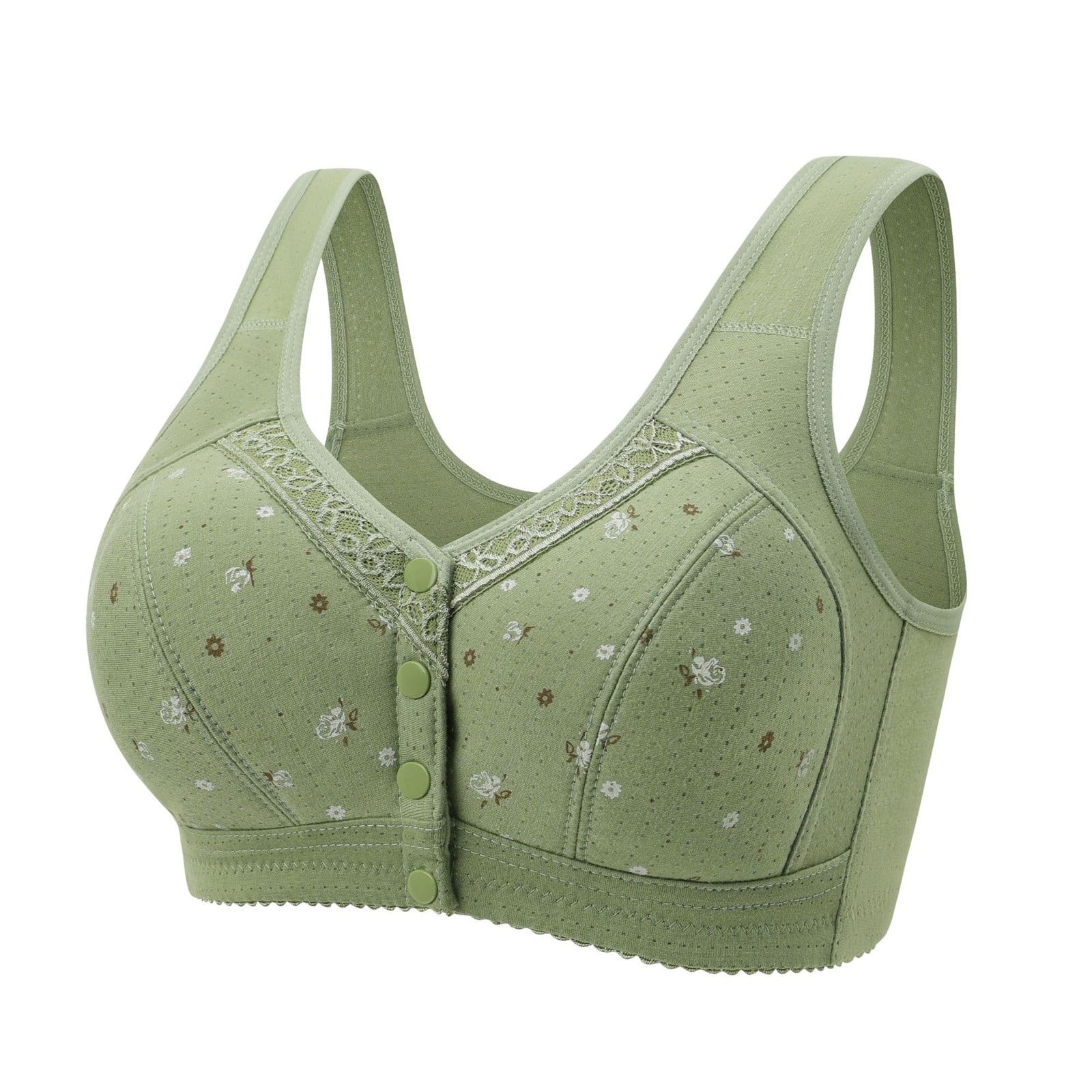 Women's Bra Daisy Bras For Older Women Comfortable Convenient Front Closure Cotton Bras For ...