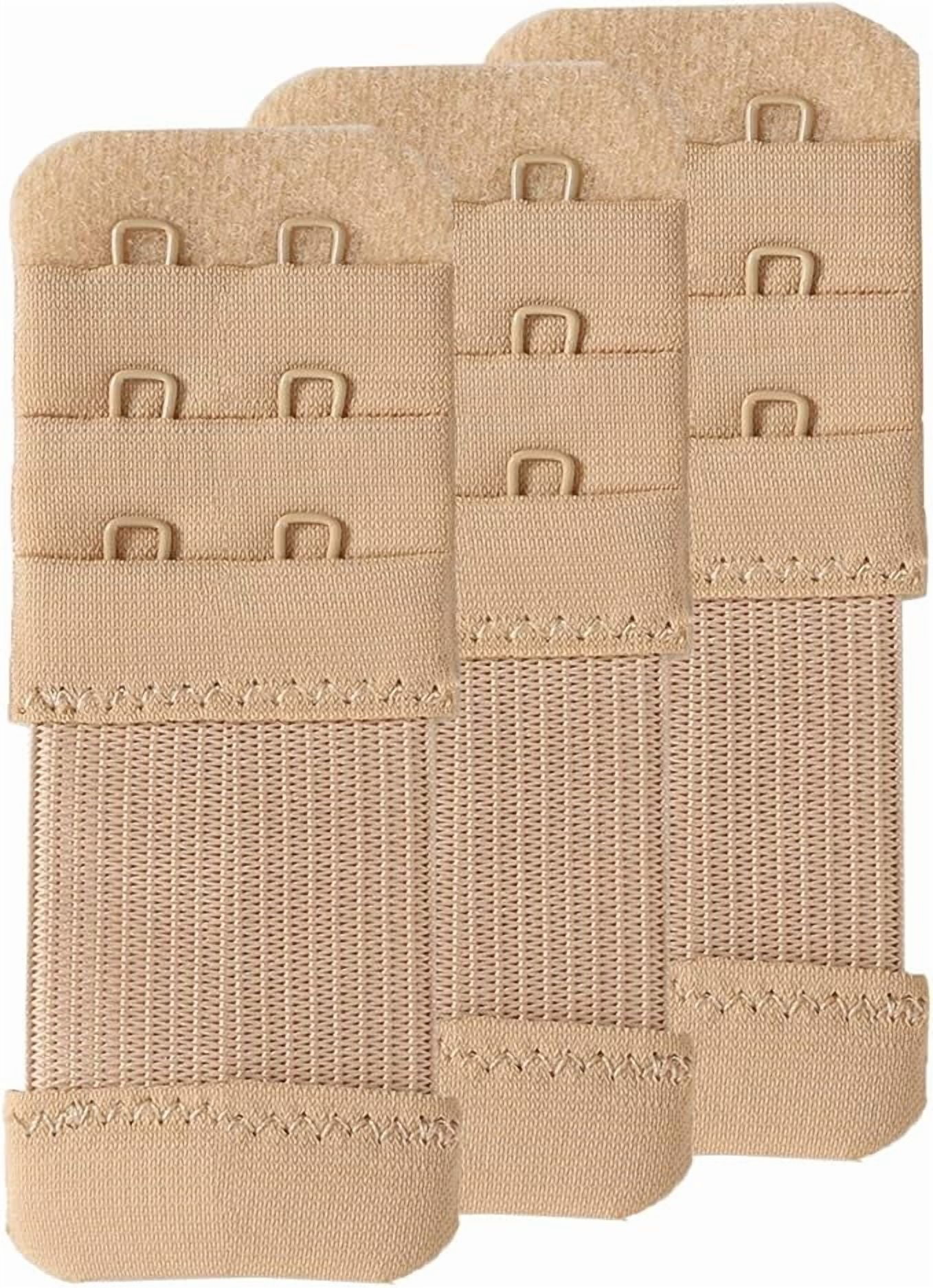 Women's Bra Extenders 2 Hook 1/2 Inch, Skin Color, Soft Stretchy Back ...