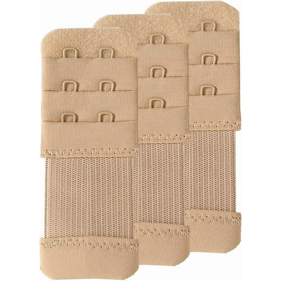 Women's Bra Extenders 2 Hook 1/2 Inch, Skin Color, Soft Stretchy Back ...