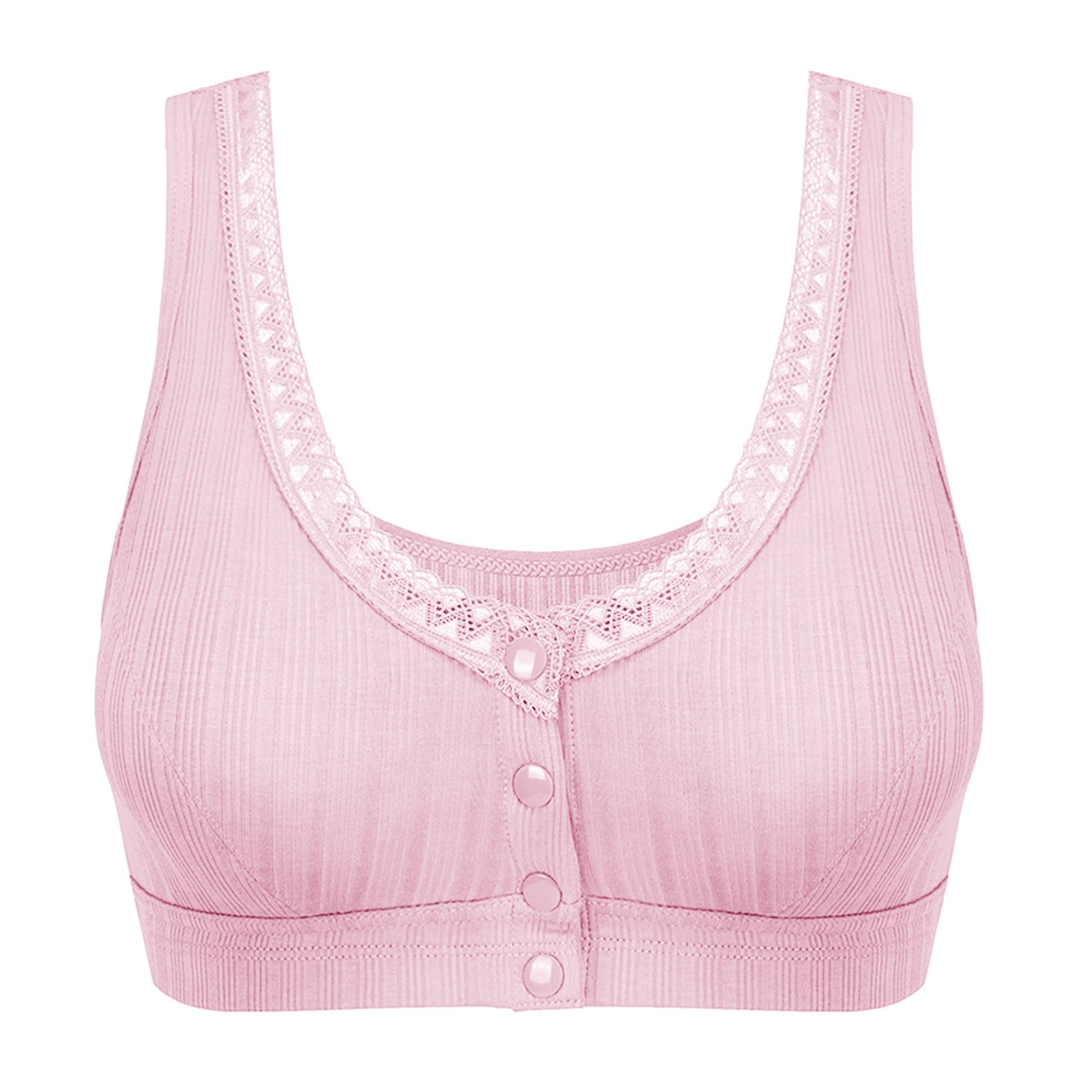 Women's Bra Without Steel Ring Gathered Vest Front Open Button ...