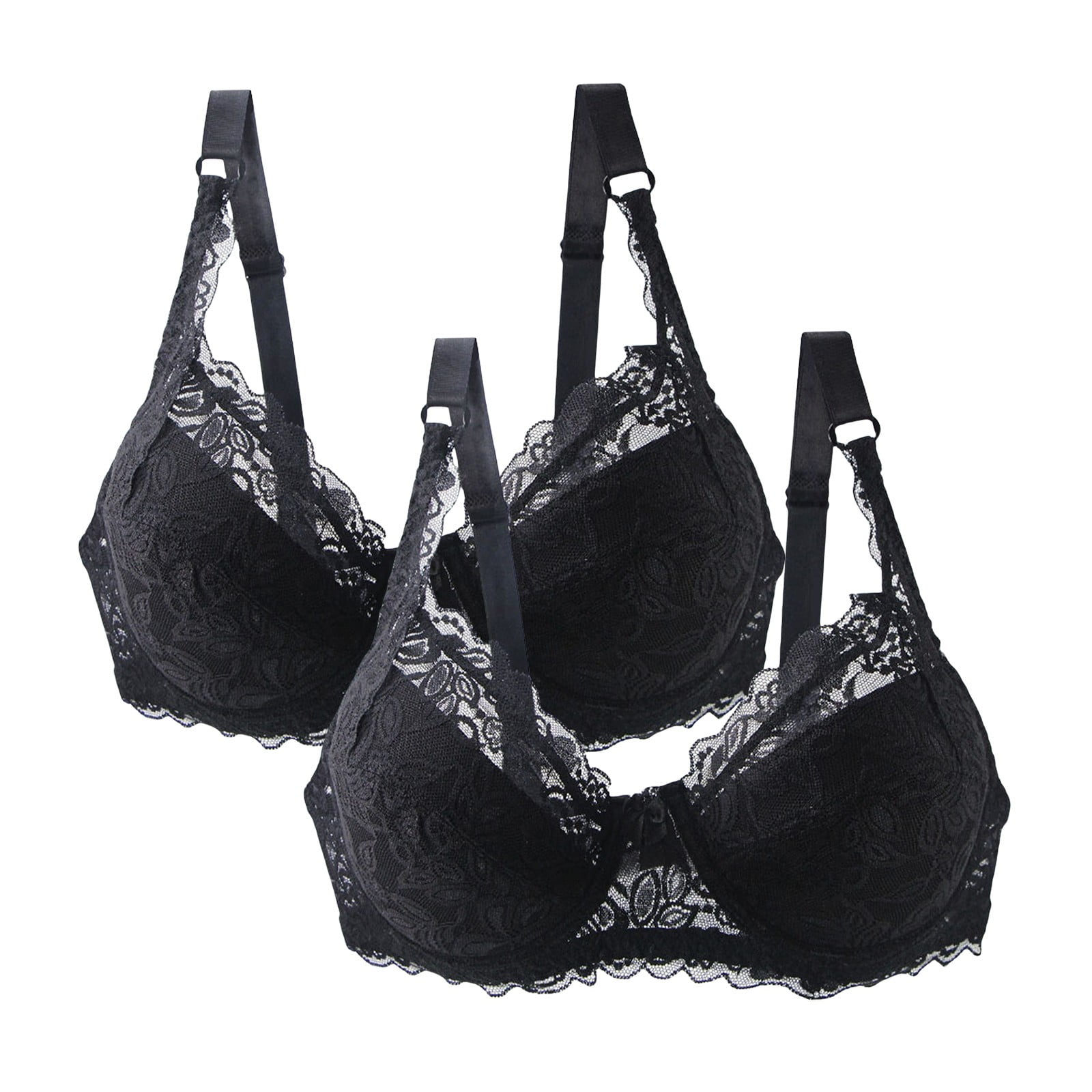 Women's Bra Women'S Balconette Bra - Lace Underwire Half Cup,Black ...