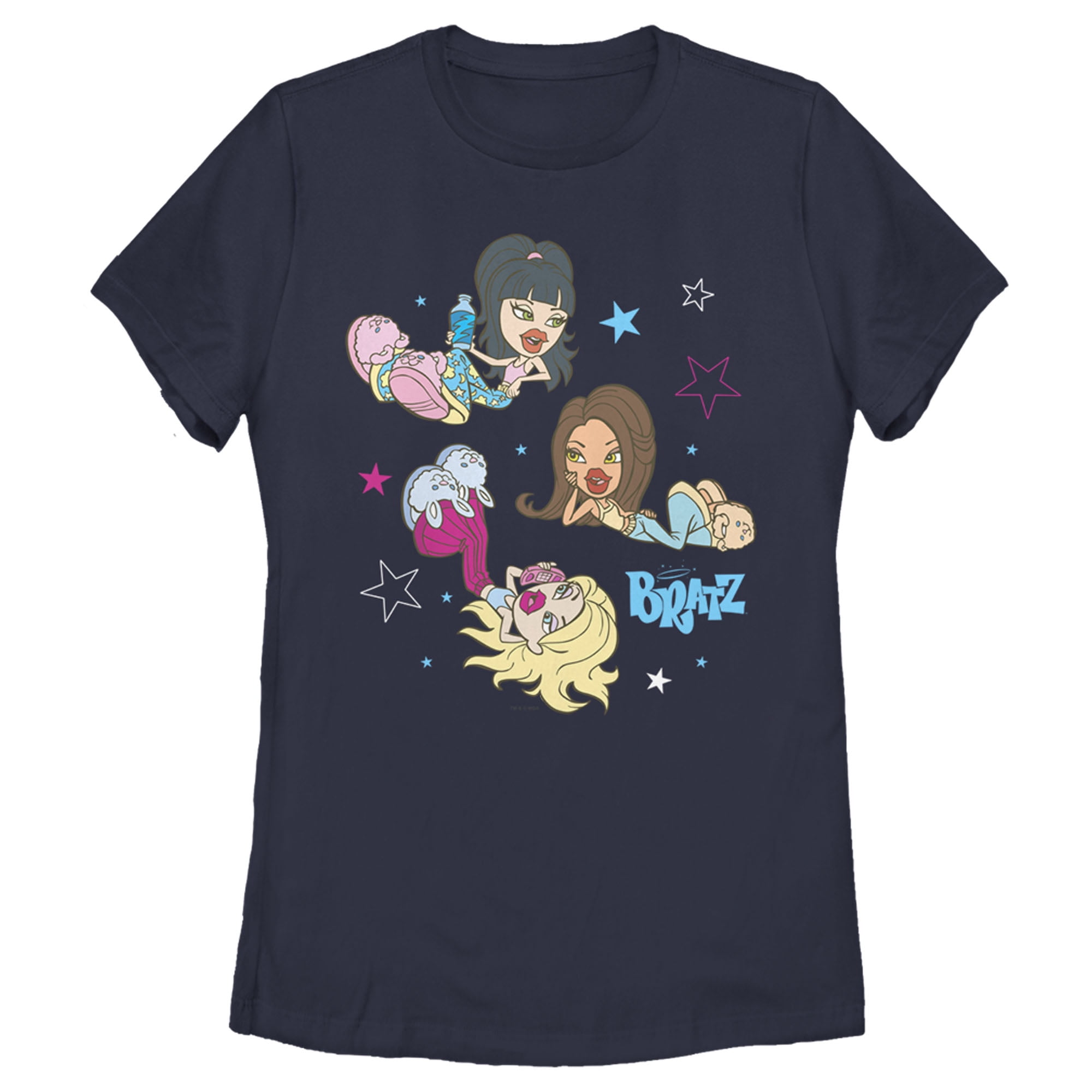 Women's Bratz Cozy Slumber Party Graphic Tee Navy Blue X Large ...