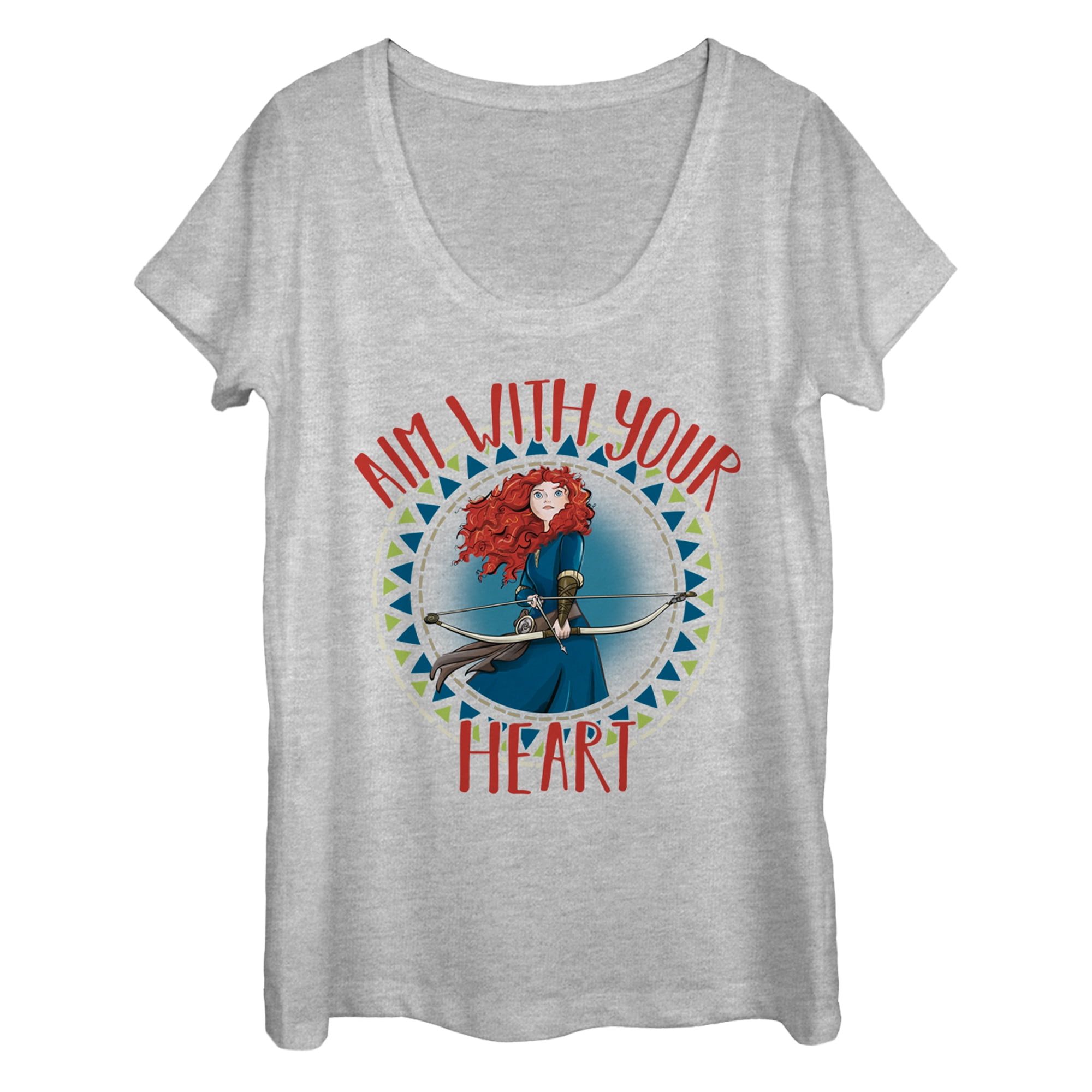 Women's Brave Merida Aim With Heart Scoop Neck Athletic Heather Small ...