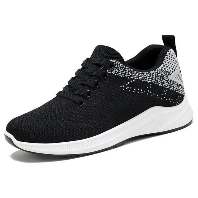 Women's Breathable Sneakers, Soft Sole Running Shoes, Mesh Shoes, Black ...