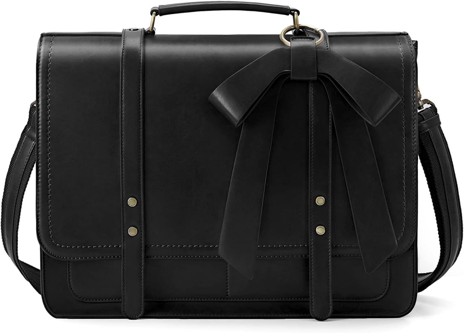 Women's Briefcase PU Leather Laptop Bag College Satchel for 15.6 ...