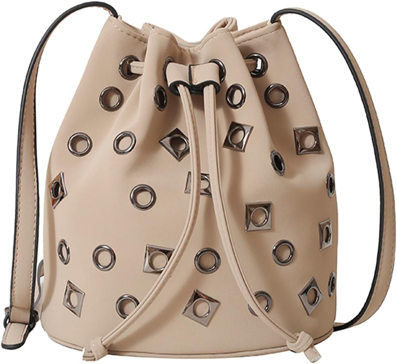 Women's Bucket Bag, Rivet Purse Mini Leather Hobo Bag Y2K Popular Rivet ...