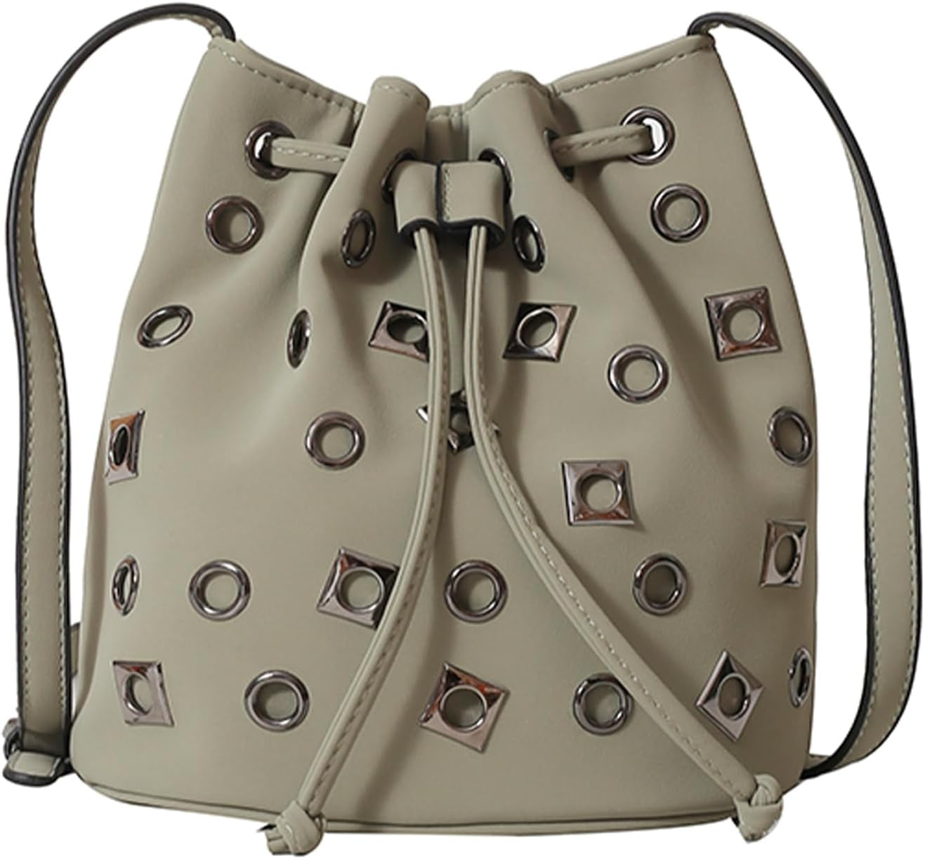 Women's Bucket Bag, Rivet Purse Mini Leather Hobo Bag Y2K Popular Rivet ...
