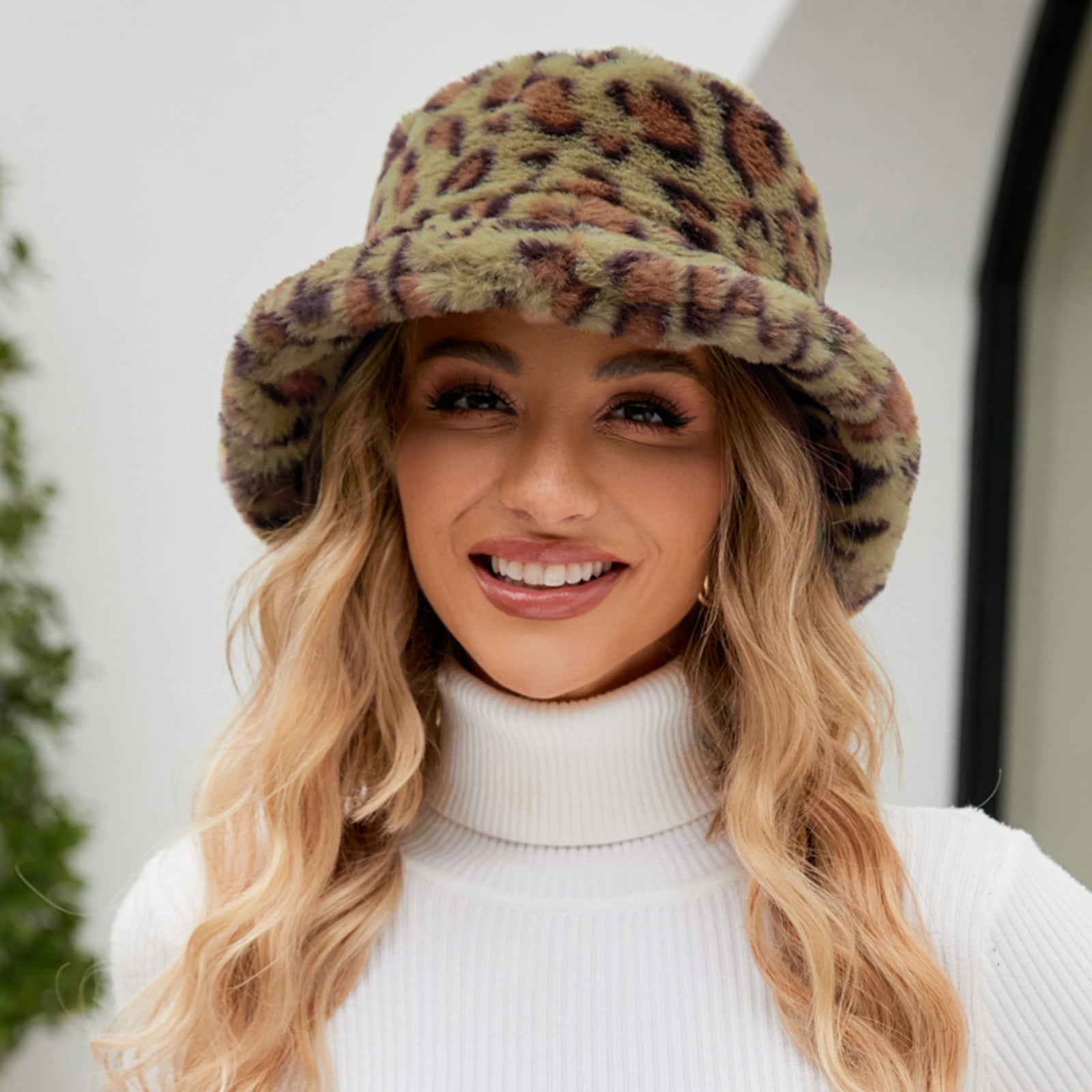 Women's Bucket Hats Fuzzy Bucket Hat for Women Faux Superficial ...