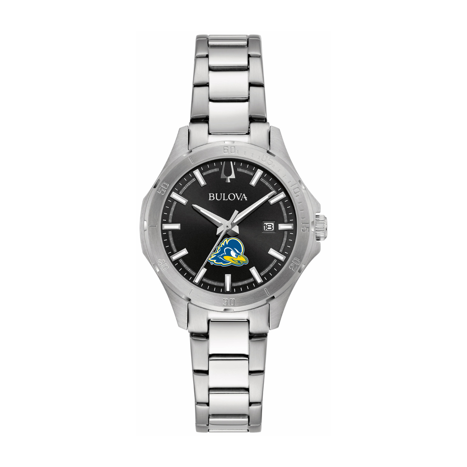 Women's Bulova Black Delaware Fightin' Blue Hens Stainless Steel ...