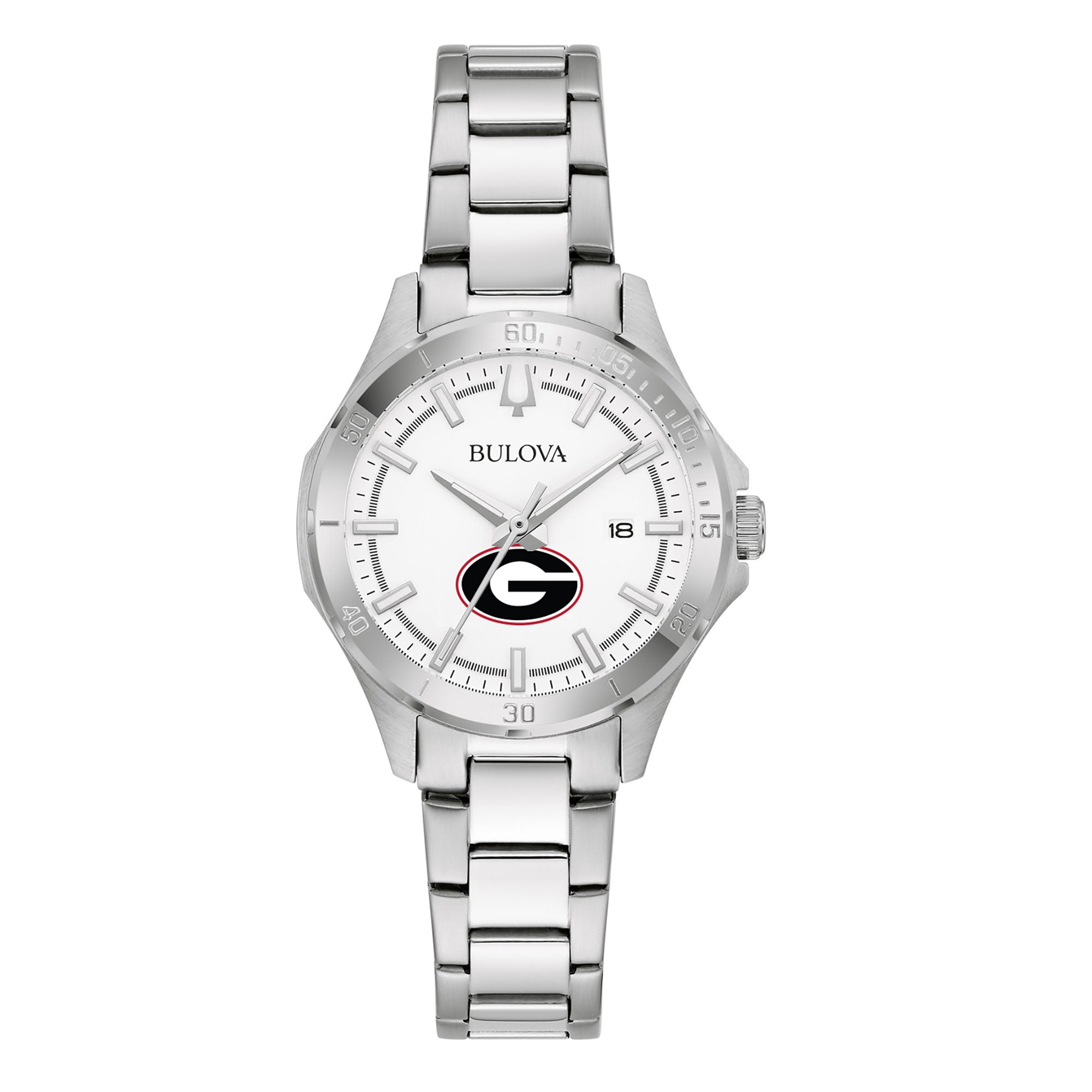 Women's Bulova Silver Georgia Bulldogs Stainless Steel Sport Classic ...