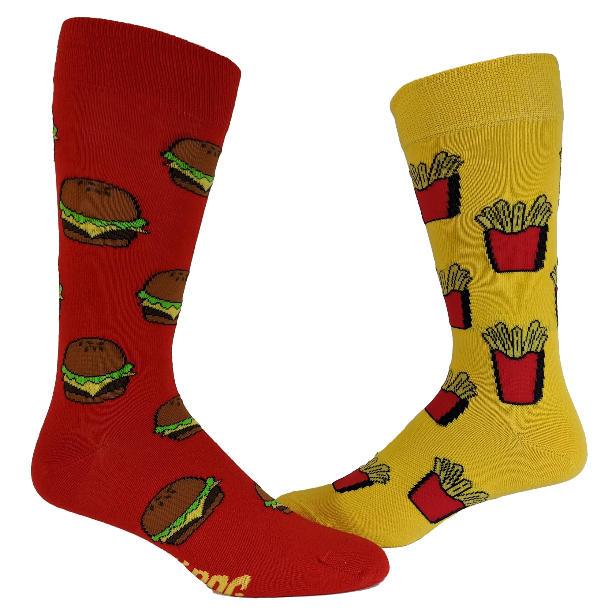 Women's Burger and Fries Socks Funny Junk Food Backyard Cookout Vintage ...