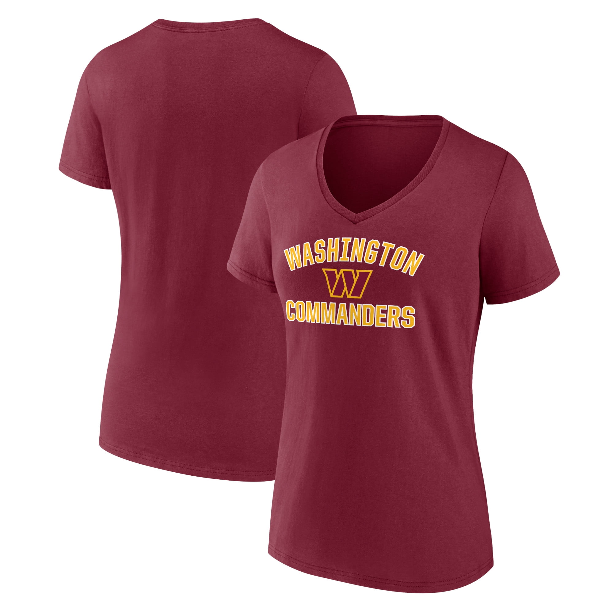 Women's Burgundy Washington Commanders Victory Arch Team V-Neck T-Shirt ...