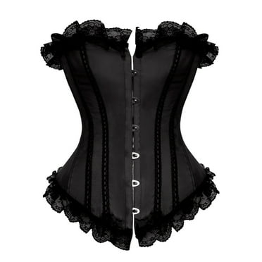 MISS MOLY Women's Lace Up Boned Plus Size Overbust Corset Bustier ...