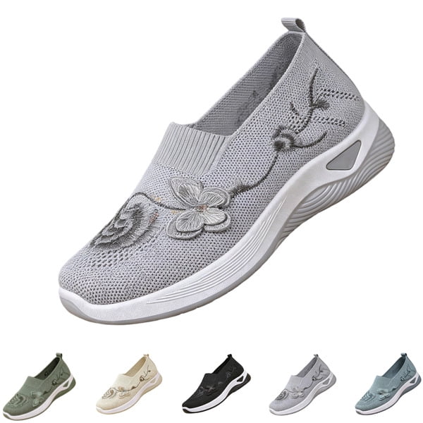 Women's Butterfly Embroidered Loafers, Orthopedic Loafer Sneakers for ...