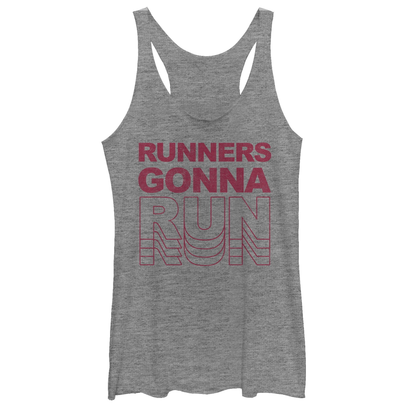 Women's CHIN UP Runners Gonna Run Racerback Tank Top Gray Heather Large ...
