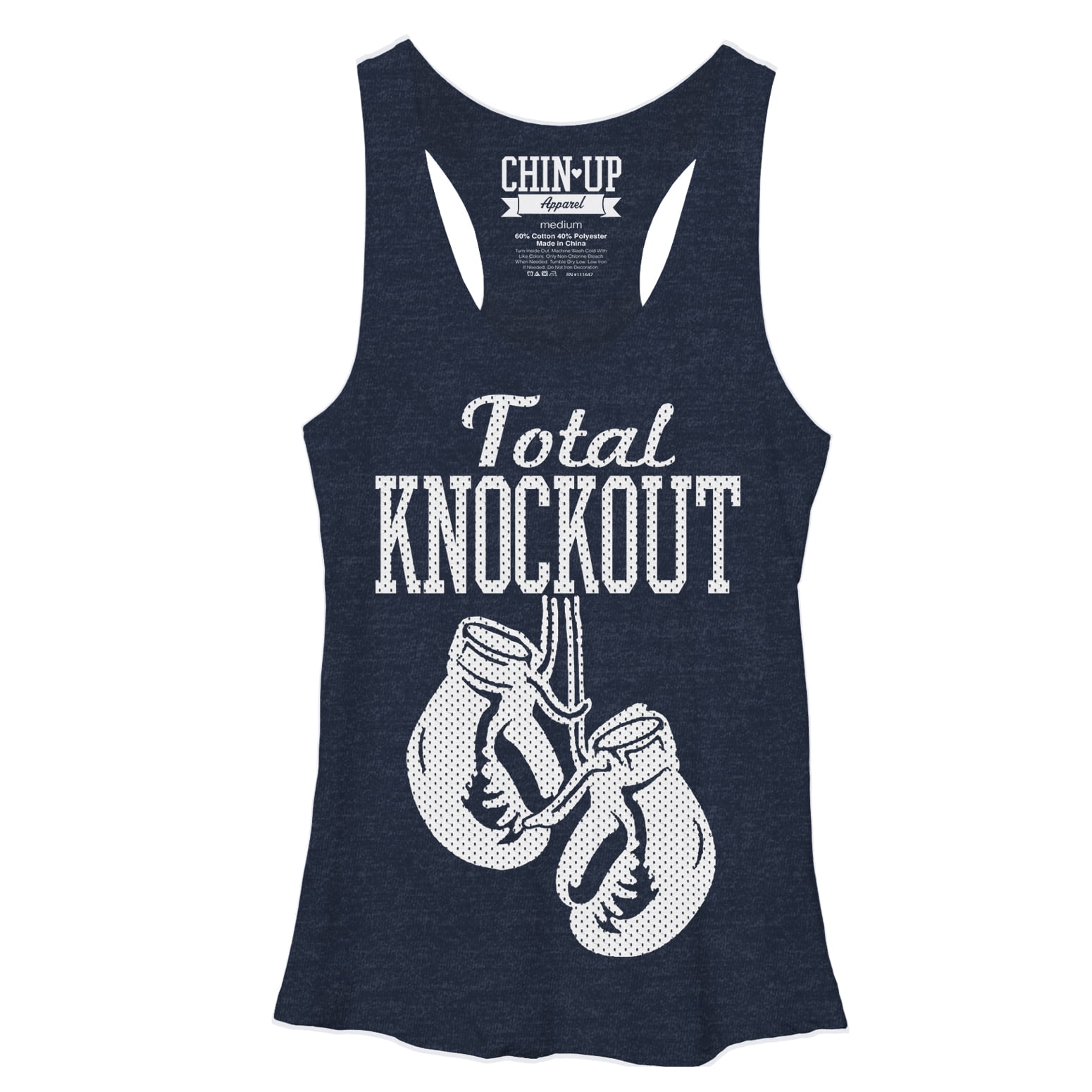 Women's CHIN UP Total Knockout Racerback Tank Top Navy Heather Small ...