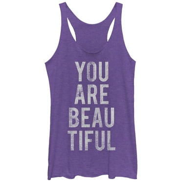 Women's CHIN UP Sparkle Tie-Dye Racerback Tank Top Purple Heather X ...