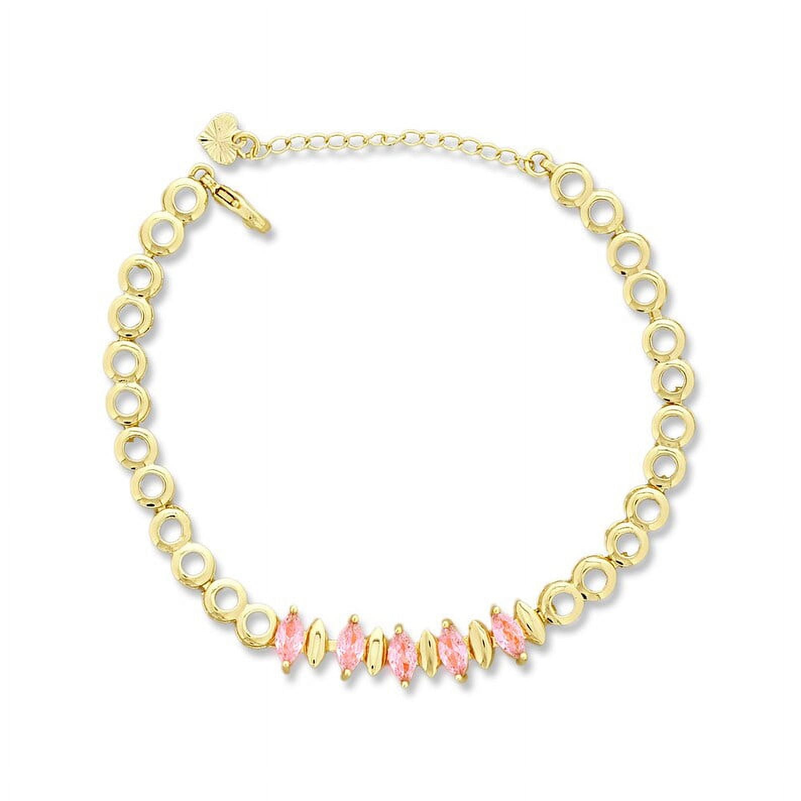 Women's CZ Stone Anklets For Summer, 6"+2" Inch Adjustable Size ...