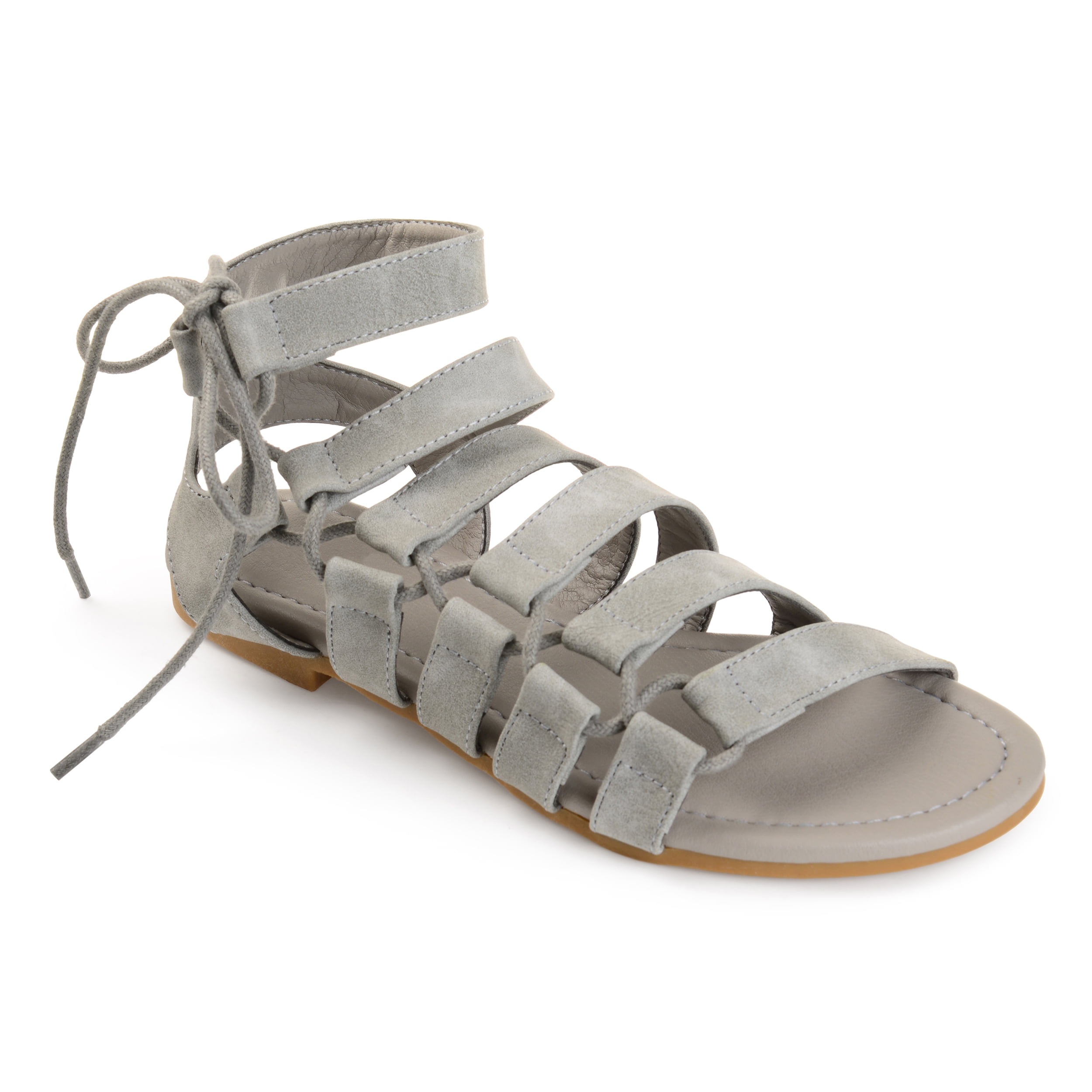 Women's Caged Faux Leather Strappy Gladiator Sandals - Walmart.com