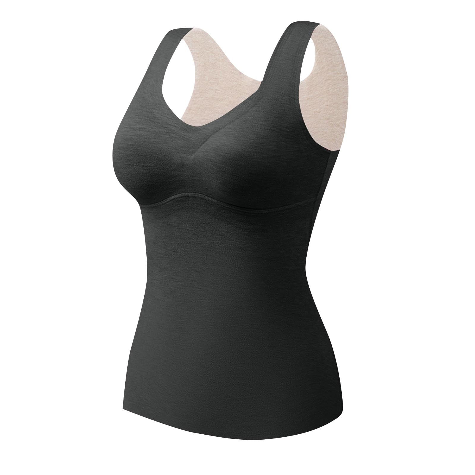 Women's Cami Shaper Tummy Control Built in Bra Camisole Cami Seamless ...