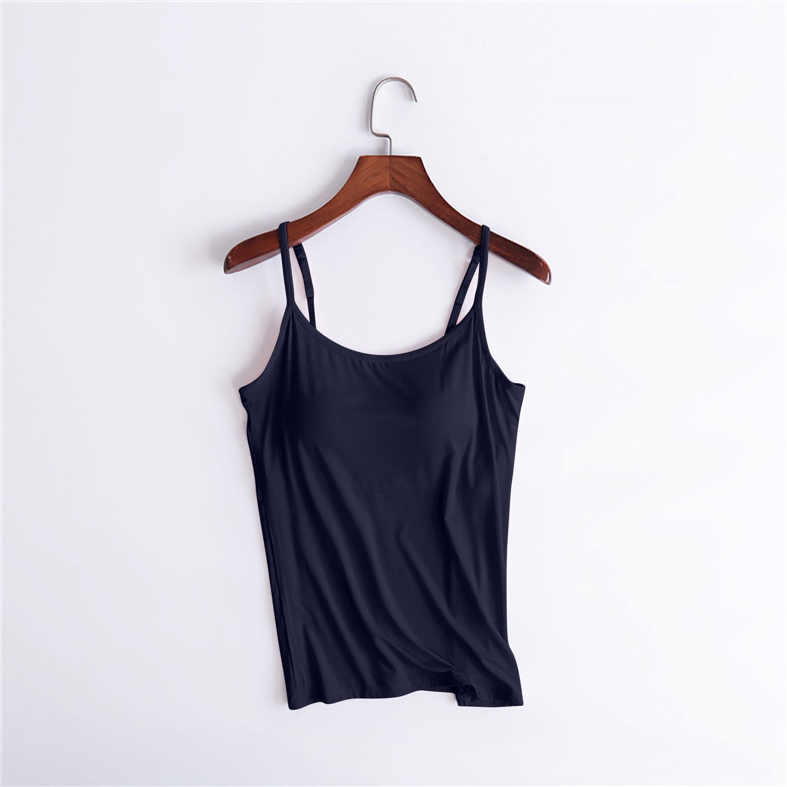 Women's Camisole with Built in Padded Bra Adjustable Spaghetti Strap ...