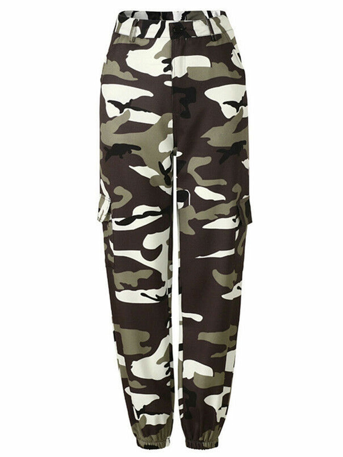 Women's Camo Cargo Trousers Casual Pants Military Army Combat ...