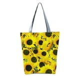 Women's Canvas Tote Bags Fashion Sunflower Pattern Handbags Cotton ...