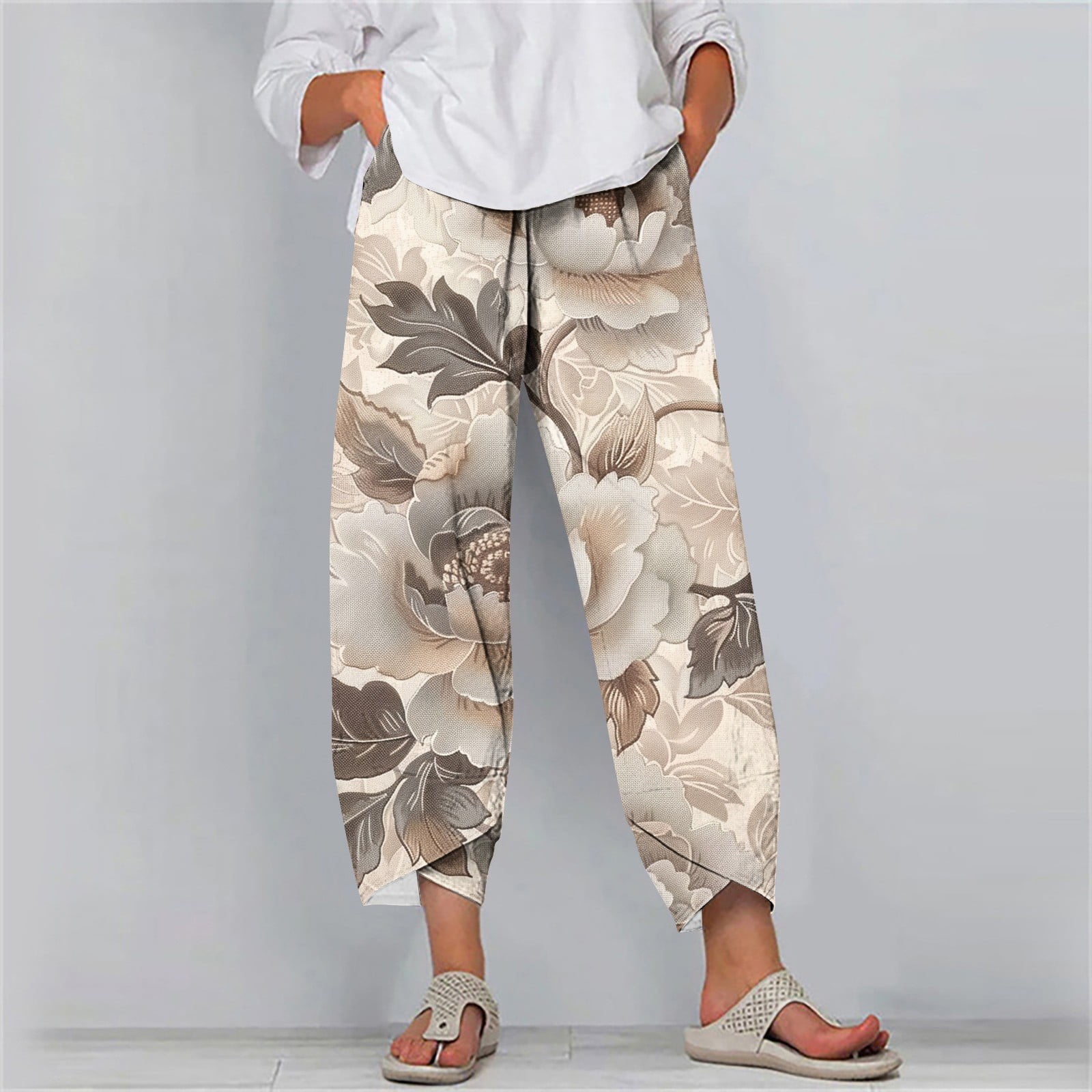 Women's Capris Plus Size -Cargo Under $10 Summer Comfortable Loose Wide ...