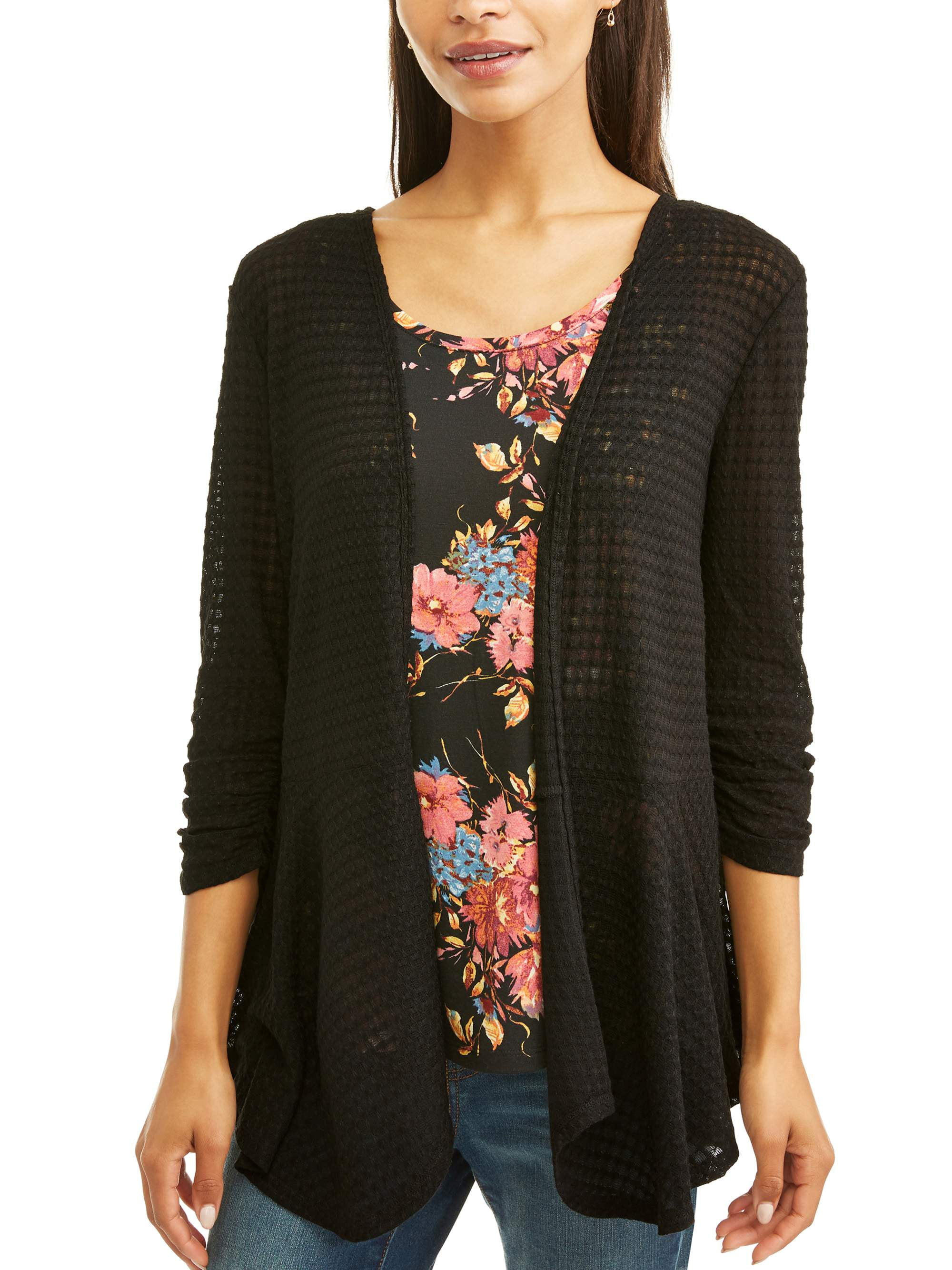 Time and Tru women's Cardigan 2fer - Knit Combo - Walmart.com