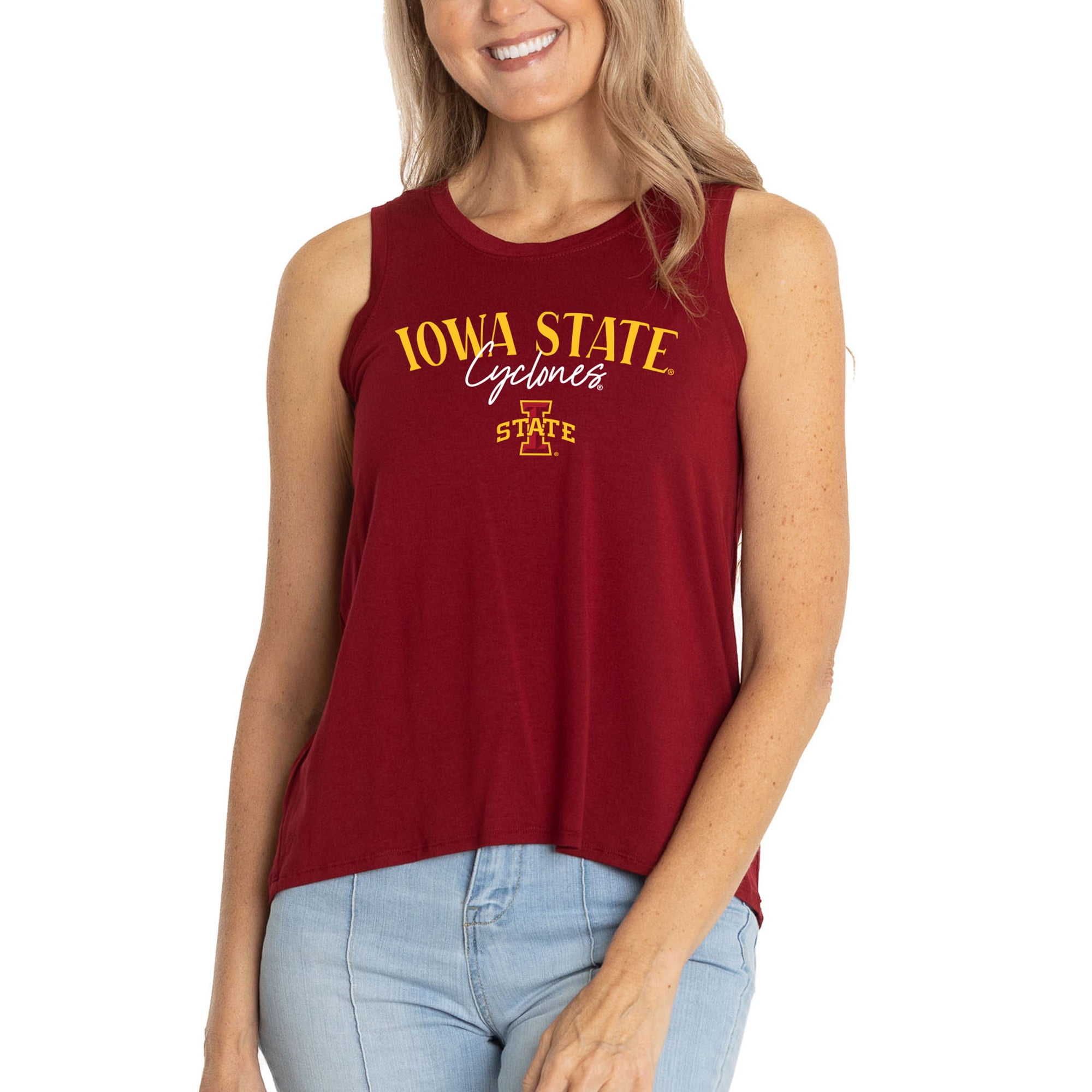 Women's Cardinal Iowa State Cyclones Hannah High Neck Tank Top ...