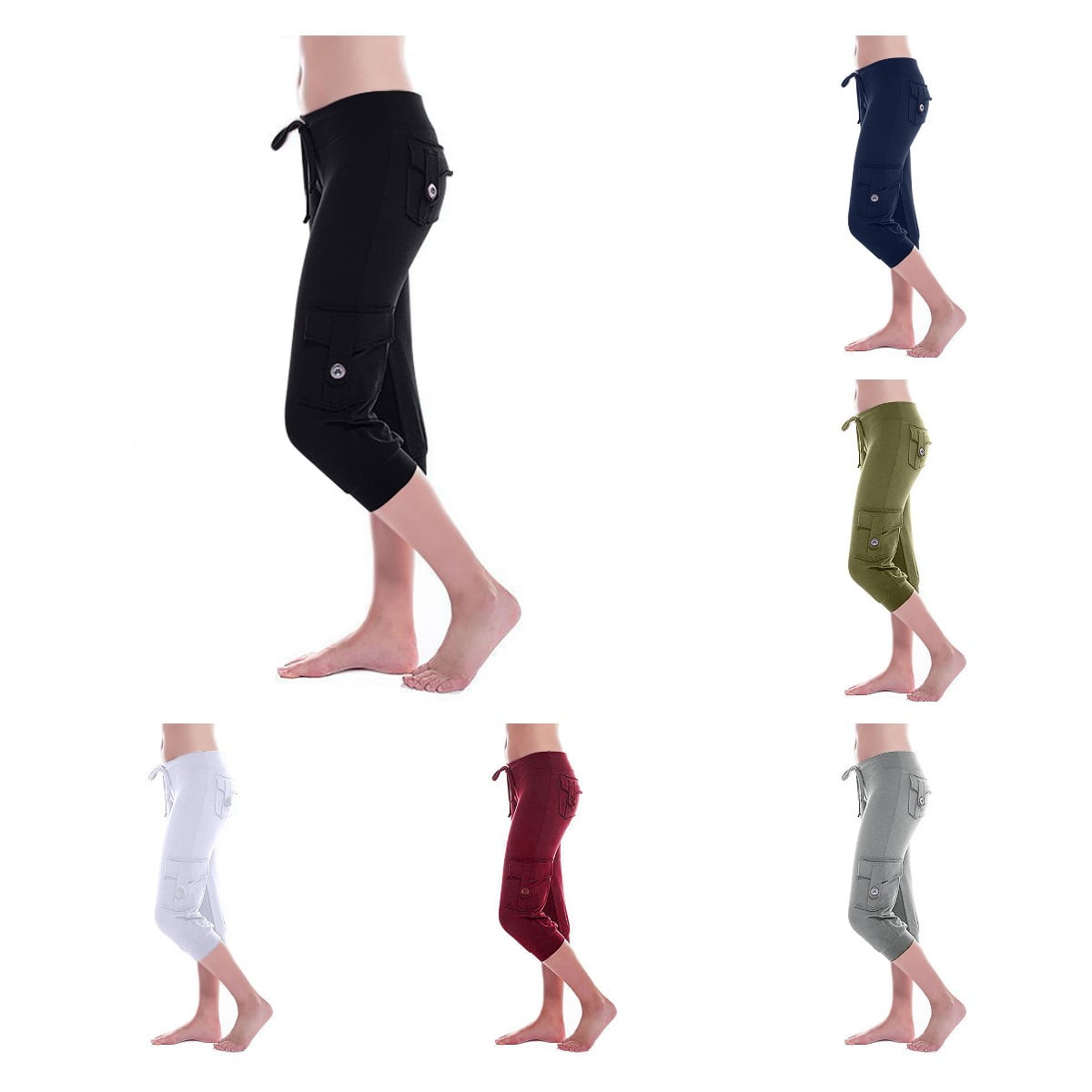 Women's Cargo Capris with Side Pockets ,Owordtank Pants for Women Plus ...