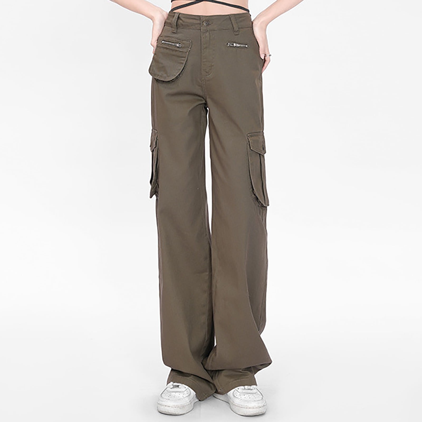 Women's Cargo Pants, Women's High Waisted Work Pants, Straight Leg ...