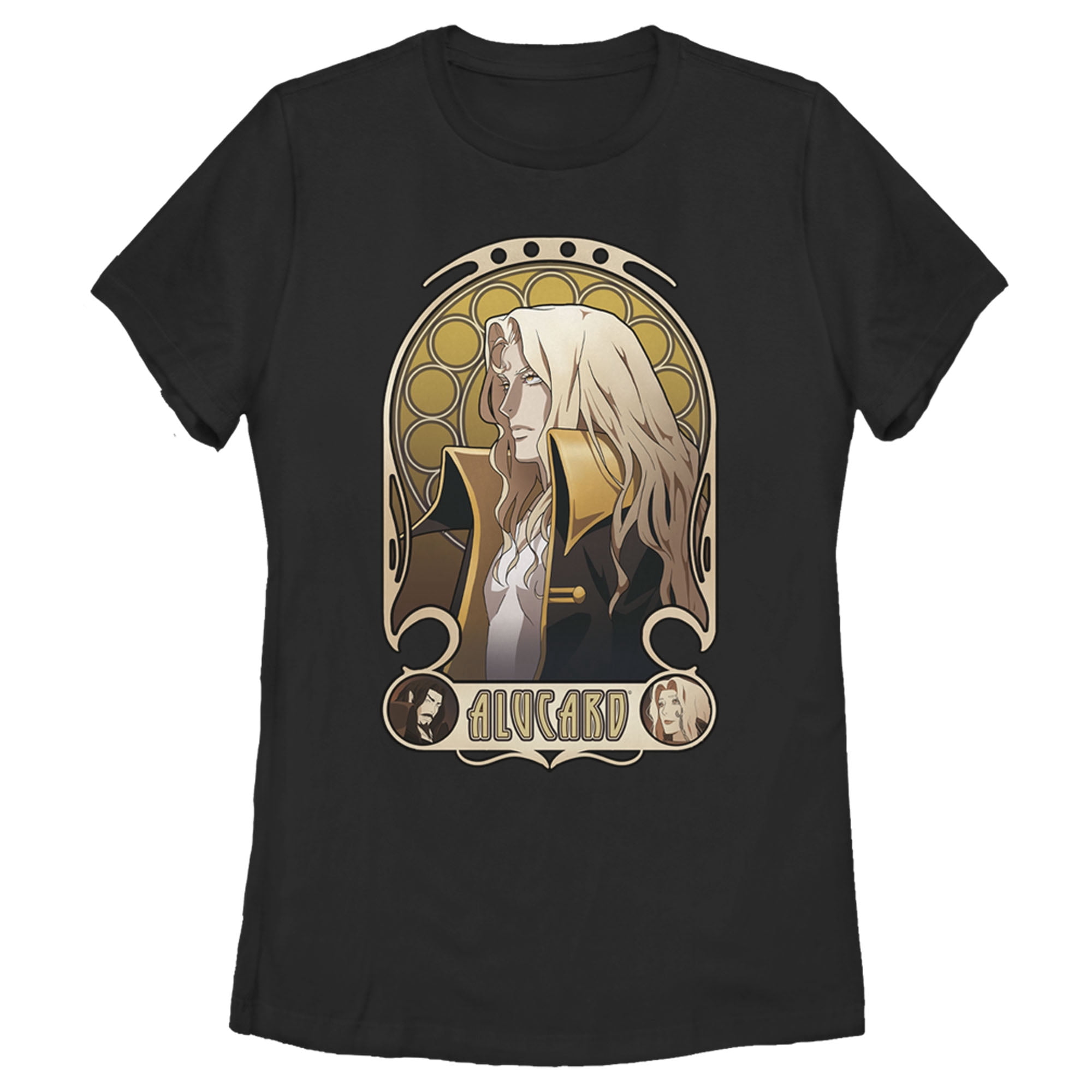 Women's Castlevania Alucard Classic Portrait Graphic Tee Black Medium ...